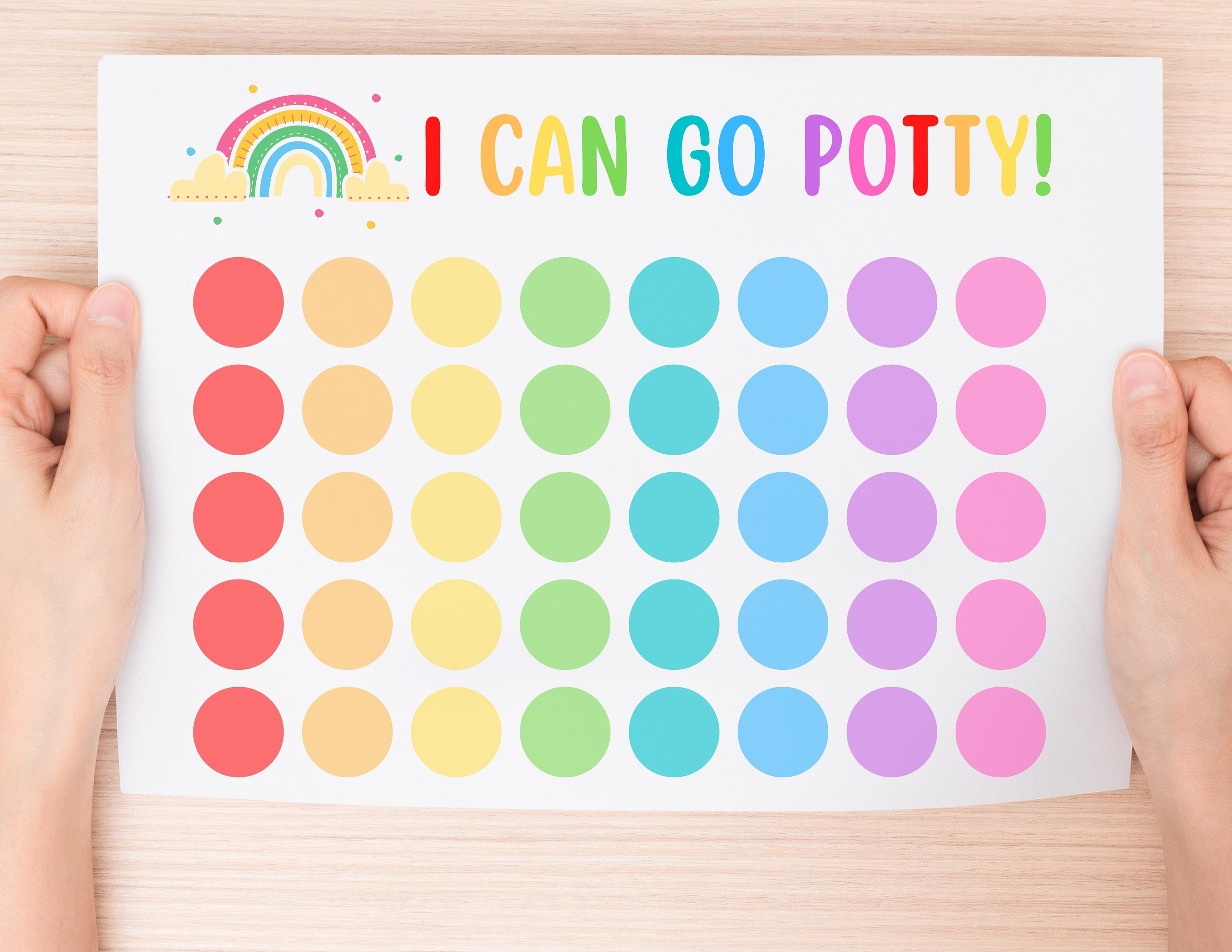 Rainbow Reward Chart, Potty Training Sticker Chart for Toddlers ...