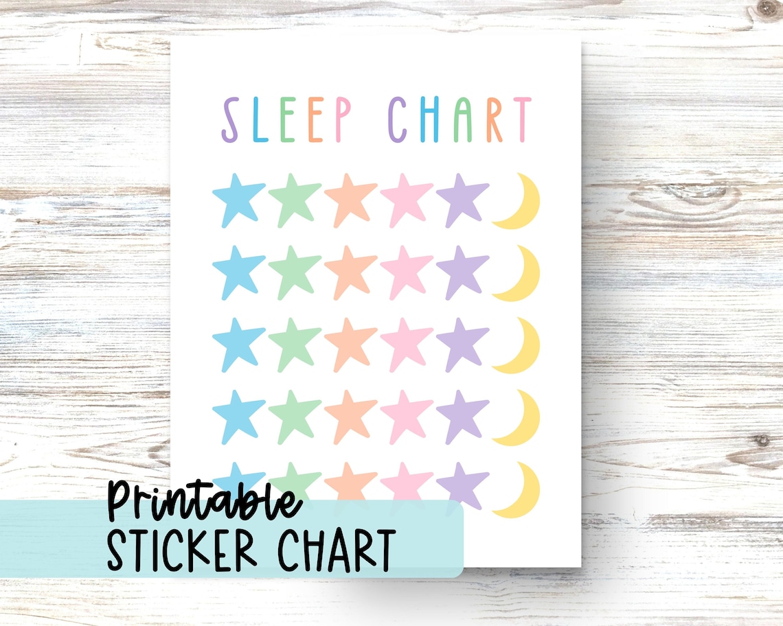 Sleep Chart Toddler Stay in Bed Sticker Chart Printable Reward System ...