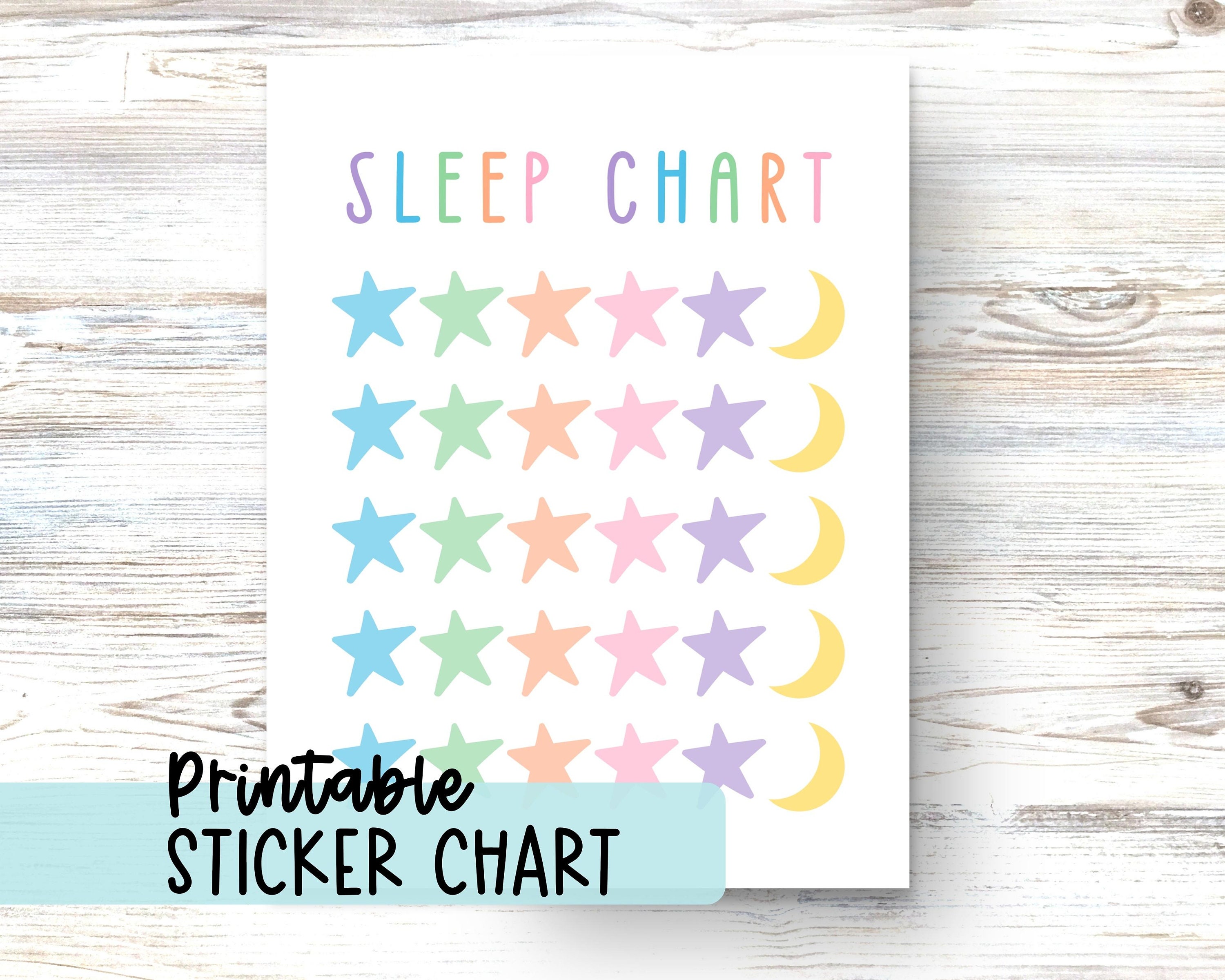 Sleep Chart Toddler Stay in Bed Sticker Chart Printable Reward System ...
