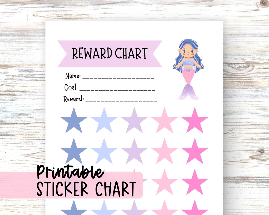 Editable Reward Chart for Kid Sticker Chart Positive Behavior Toddler ...