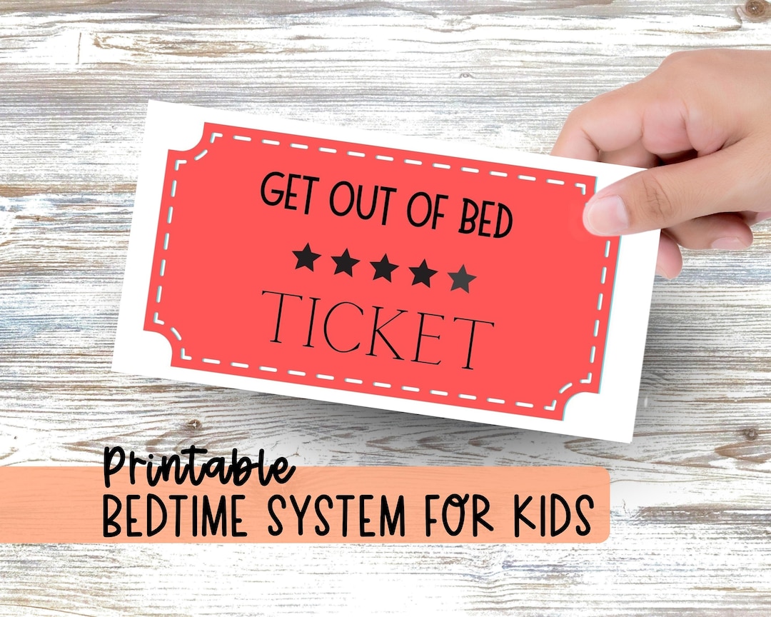 Bedtime Pass for Sleep Training Toddlers Printable Get Out of Bed ...
