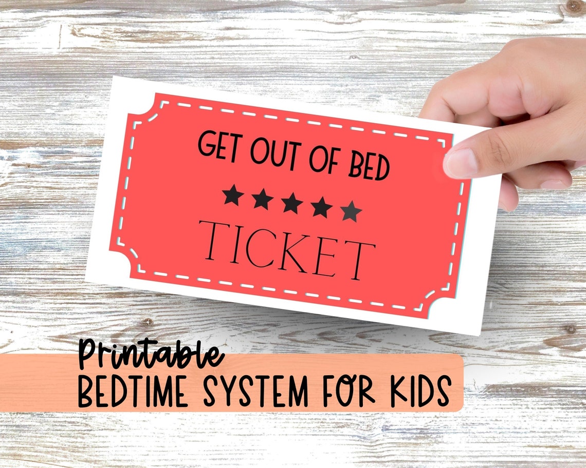Bedtime Pass for Sleep Training Toddlers Printable Get Out of Bed ...