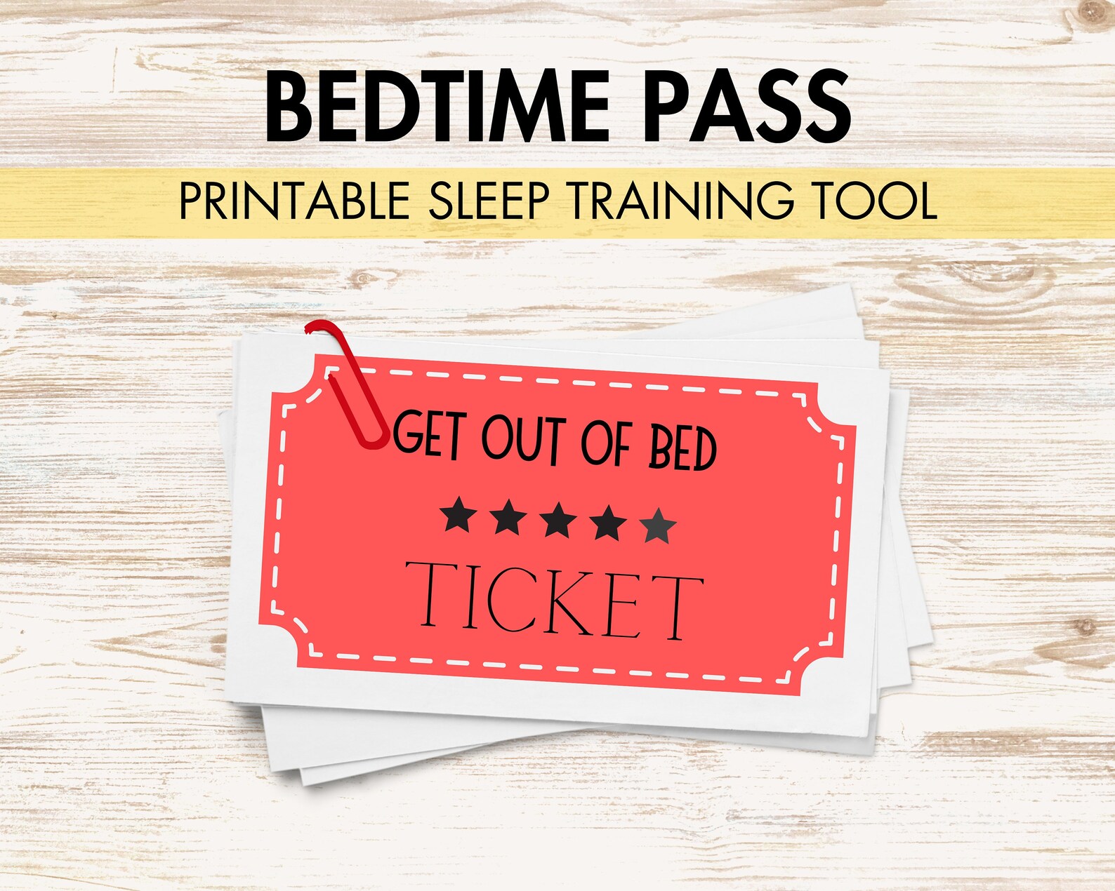 Bedtime Pass for Sleep Training Toddlers Printable Get Out of - Etsy