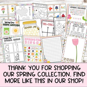 Spring Coloring Bundle, Coloring Puzzles, Bookmarks, by Number, Dot ...