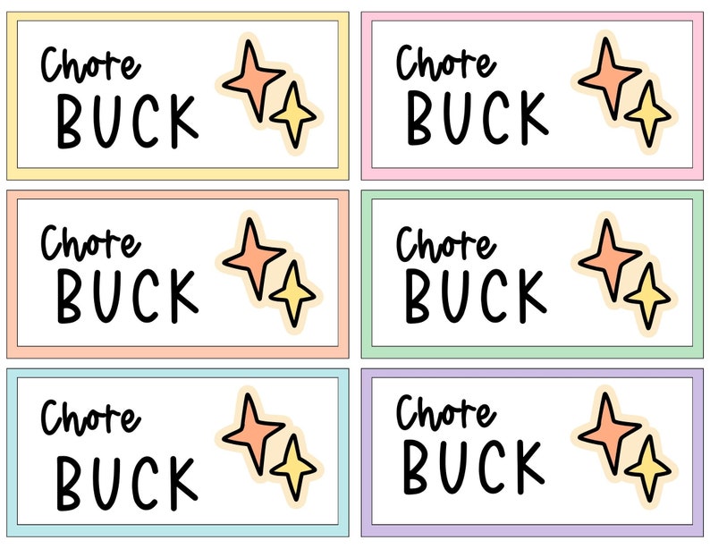 Reward Bucks for Kids Printable Reward System Mom Bucks, Dad Bucks ...