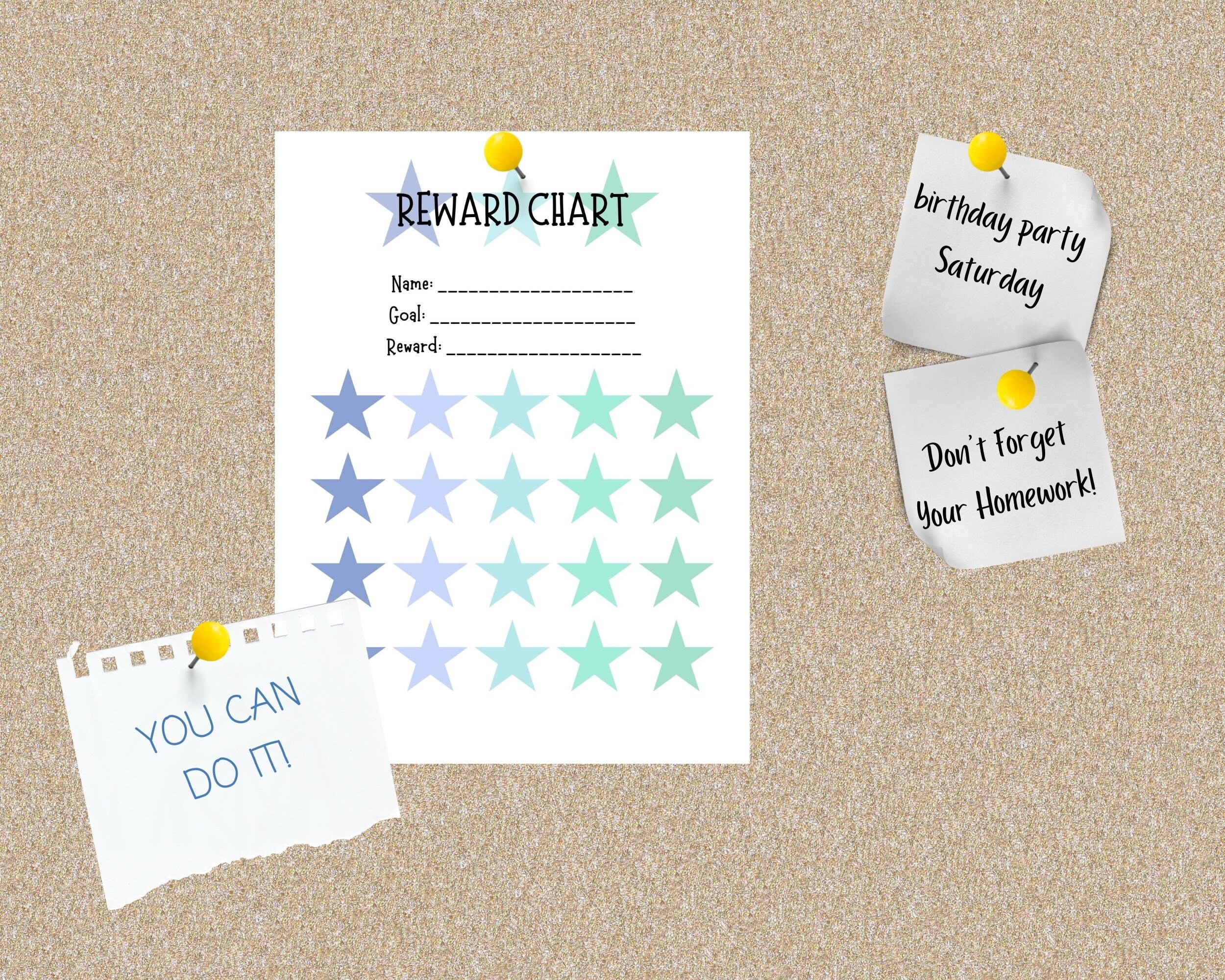 Reward Chart for Kid Sticker Chart Positive Behavior Teen Reward System ...