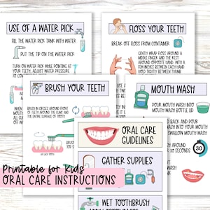 Tooth Brushing & Flossing Sticker Chart, Weekly Reward Chart for Kids ...