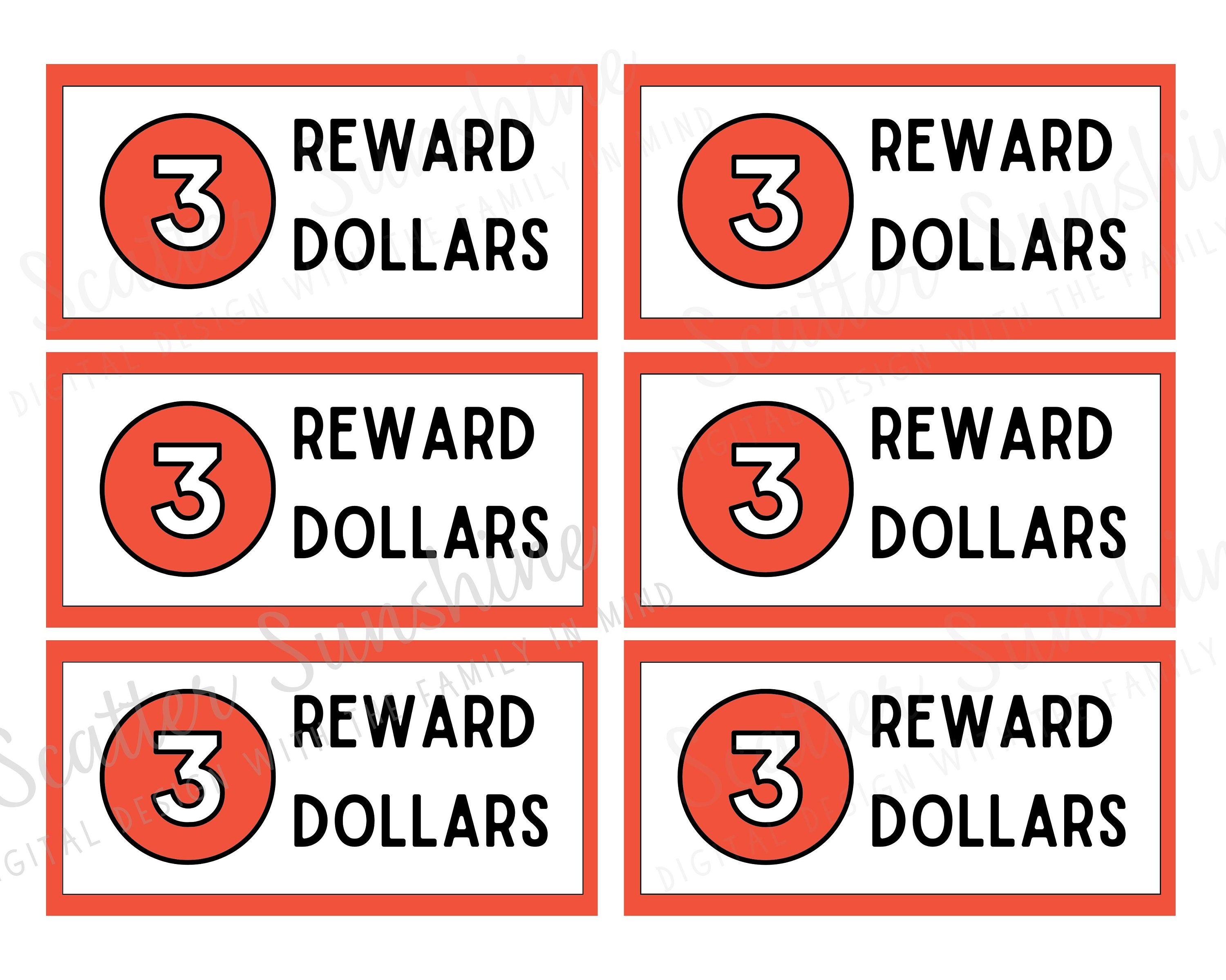 Reward Dollar Reward Money Good Behavior Reward System for - Etsy