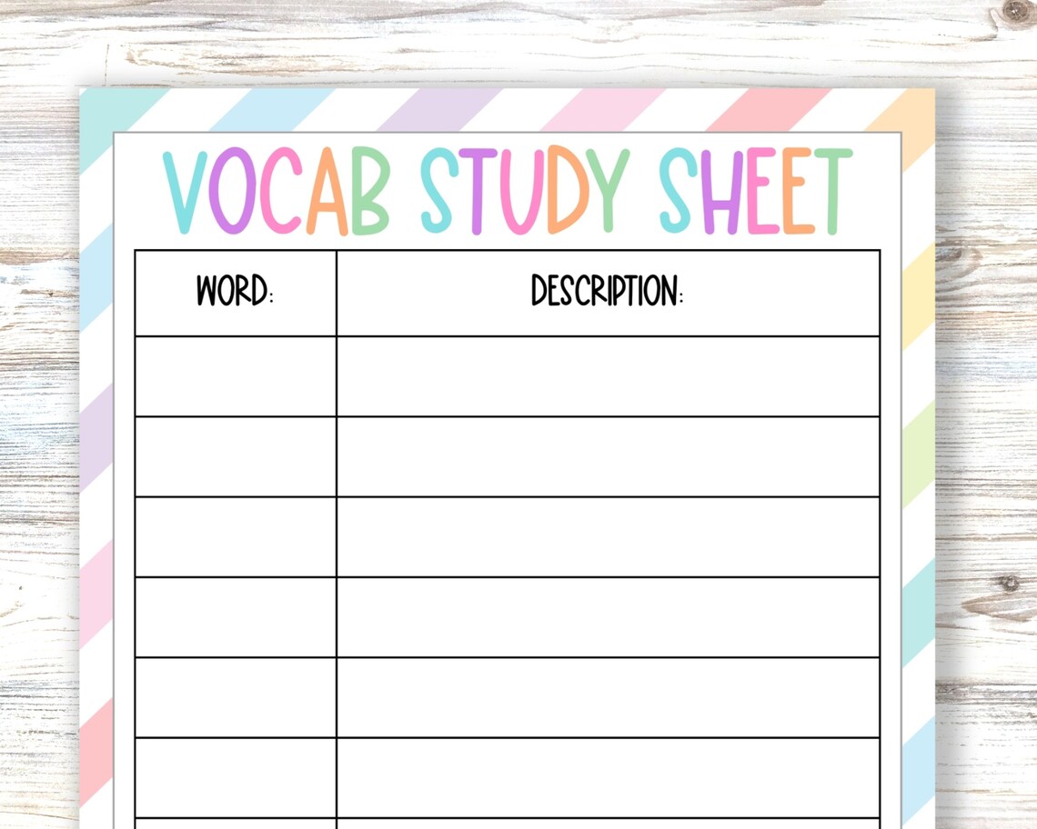 Spelling List Writing Practice Sheet, Bundle With Vocabulary Practice ...