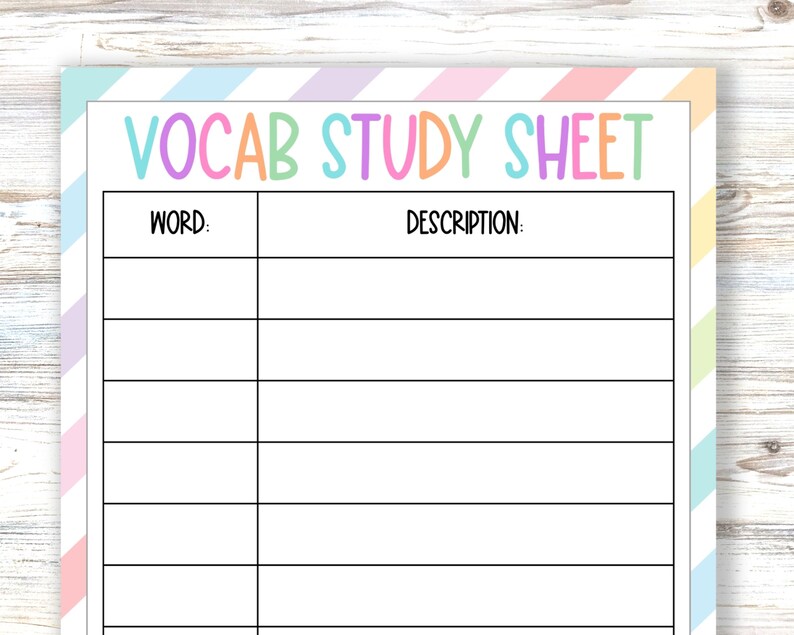 Spelling List Writing Practice Sheet, Bundle With Vocabulary Practice ...