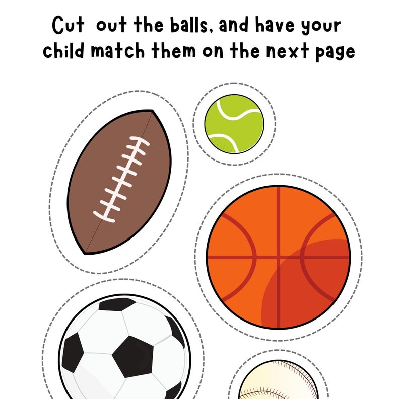 Ball Matching Game for Preschool Sports Balls Kids Printable File ...