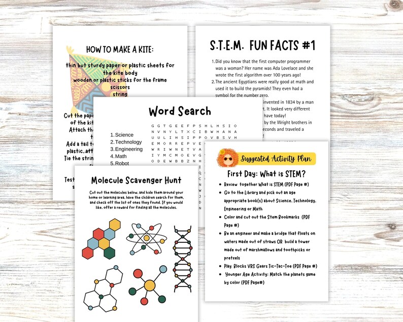 STEM Activity Bundle Printable Pack for Kid Multiple Ages, Include ...