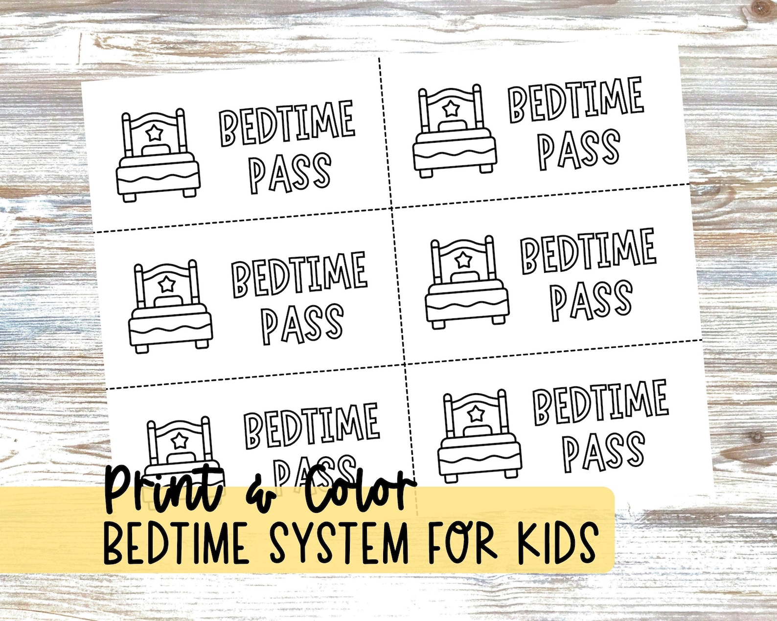 Bedtime Pass for Sleep Training Toddlers Printable Get Out of Bed ...