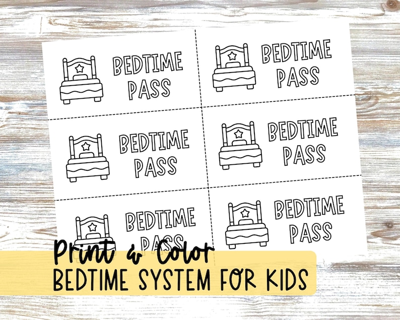 Bedtime Pass, Get Out of Bed Ticket, Stay in Own Bed Incentive Program ...