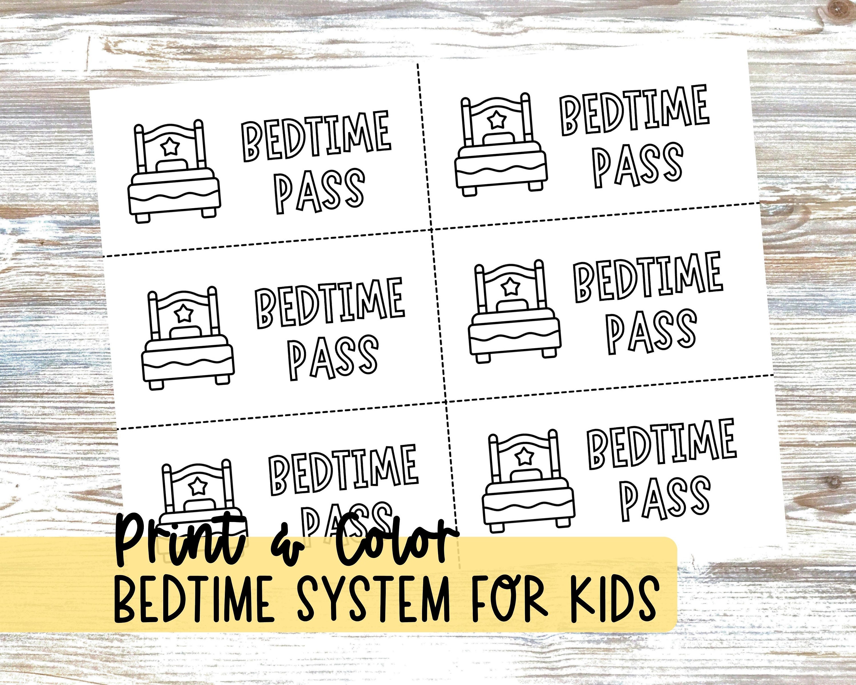 Bedtime Pass for Sleep Training Toddlers Printable Get Out of Bed ...