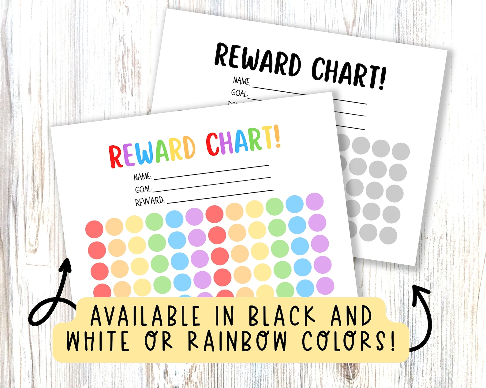 Printable Rainbow Reward Chart for Kid Sticker Chart Positive Behavior ...