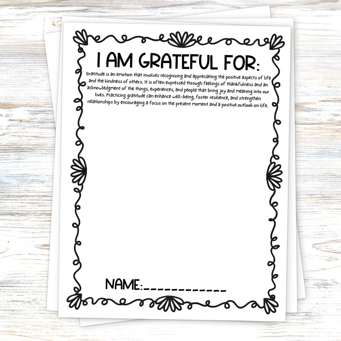 Gratitude Worksheet, Journal Writing Prompt, Define Gratitude Coloring ...