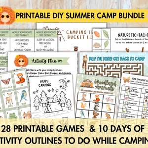 DIY Summer Camp Printable Camping Activities Things to Do While Camping ...