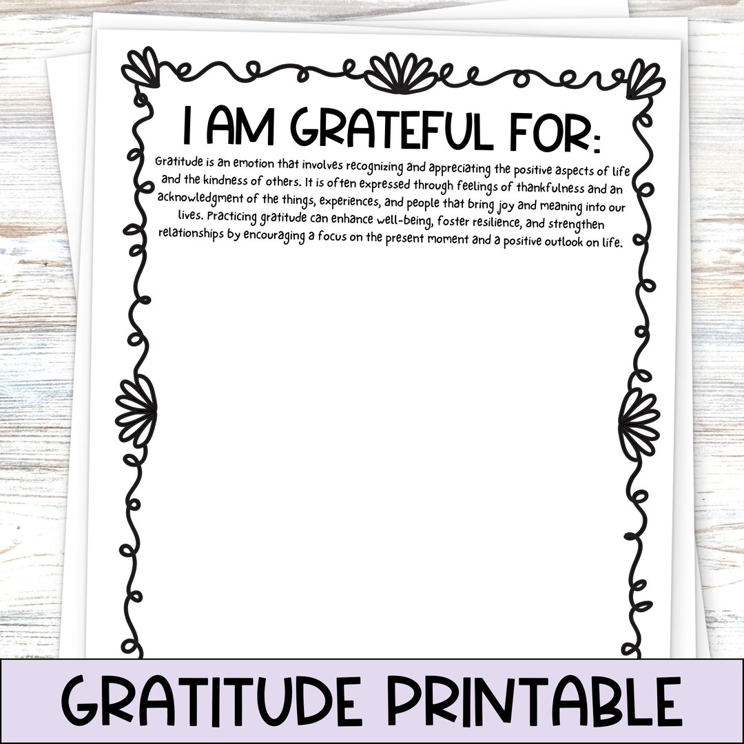 Gratitude Worksheet, Journal Writing Prompt, Define Gratitude Coloring ...