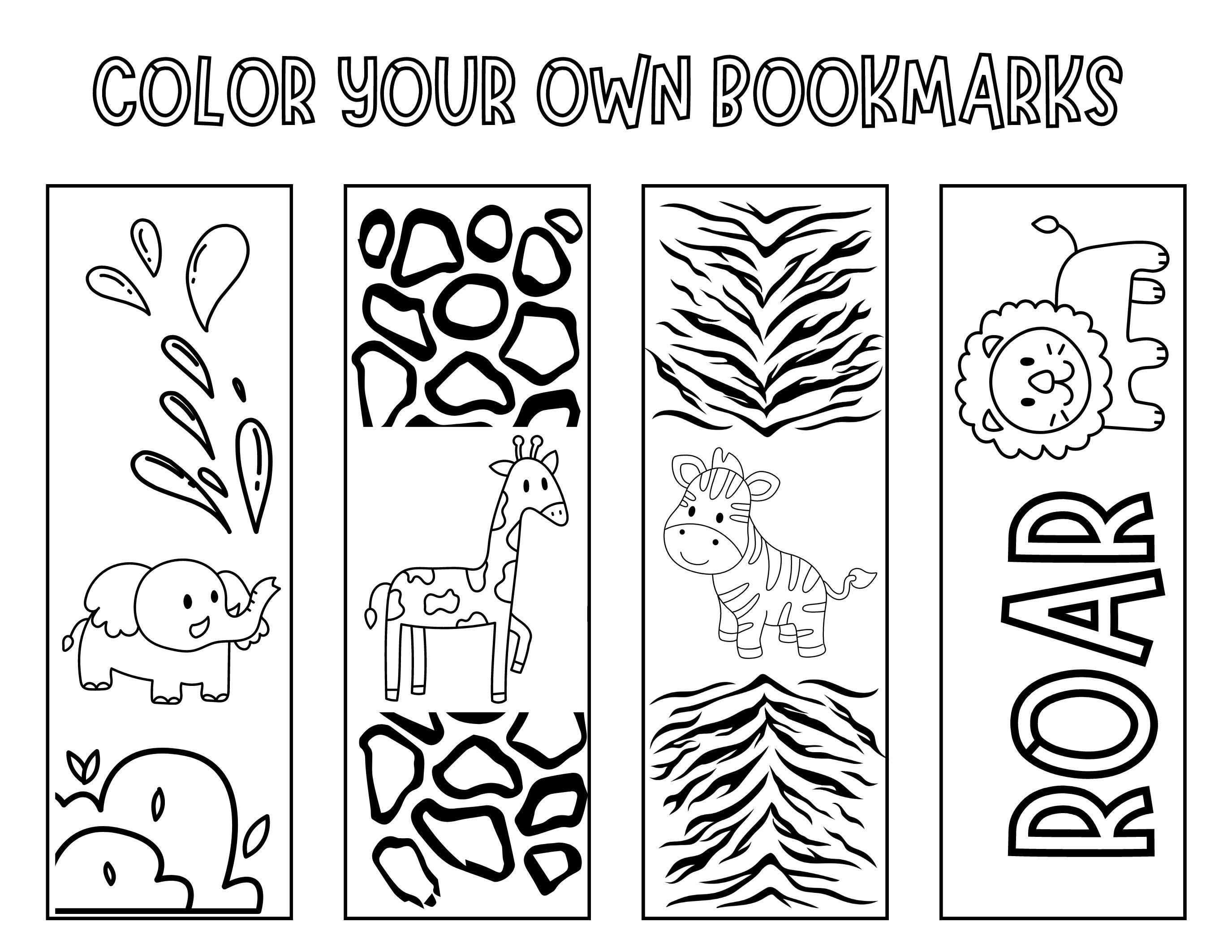 Jungle Bookmark Set Animal Theme Birthday Party Favor, Toddler & Kids ...