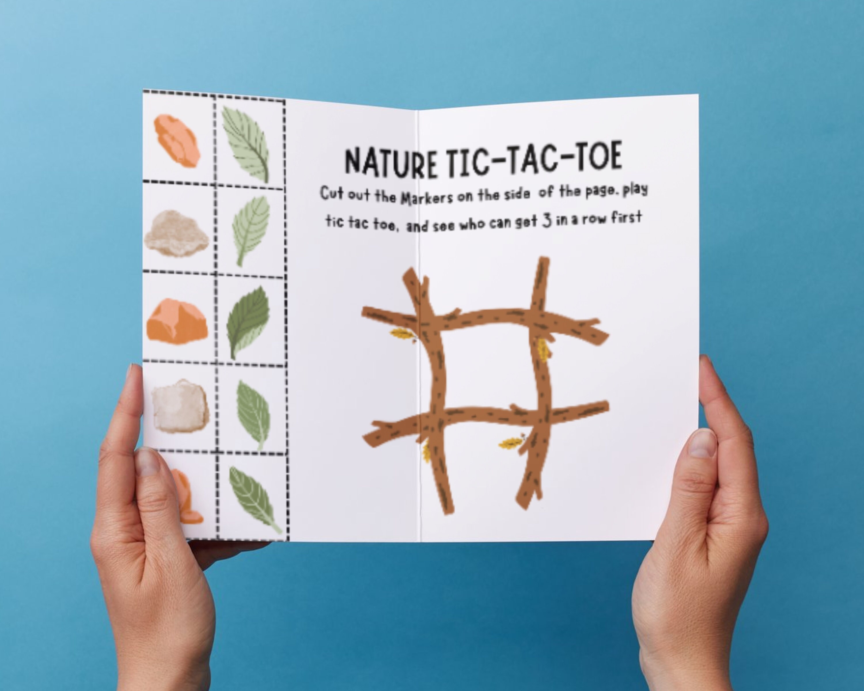 Printable Tic Tac Toe Game for Kid Sticks and Stones Board Game Summer ...