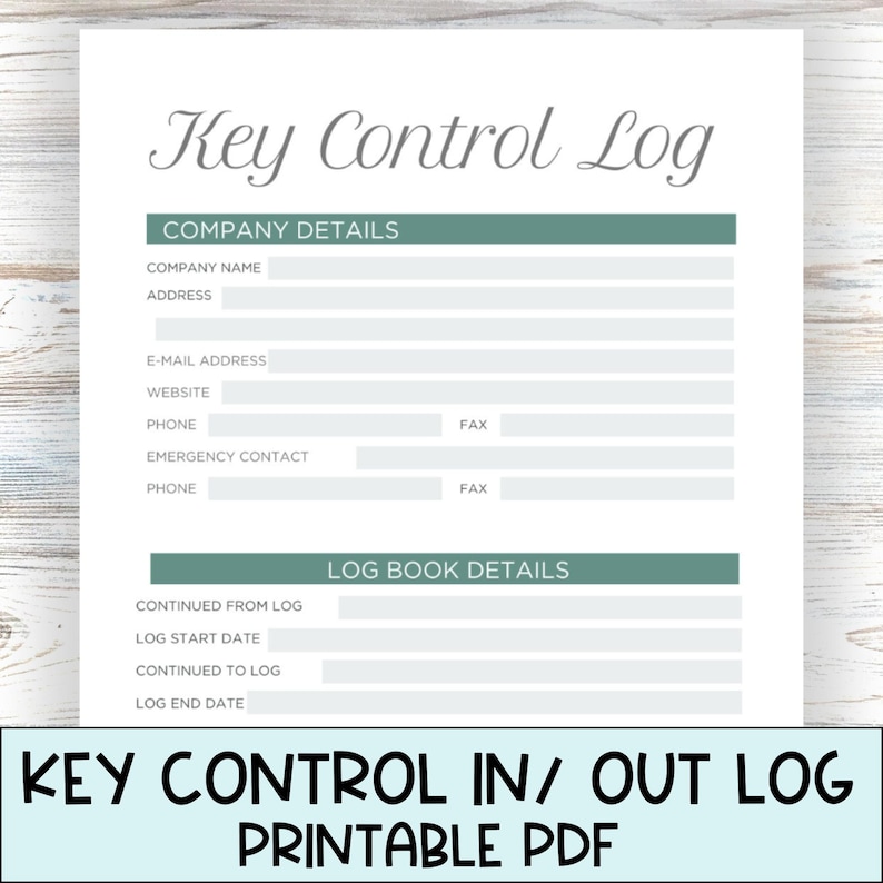 Key Tracker Form, Printable Log for Property Management, Landlord Forms ...