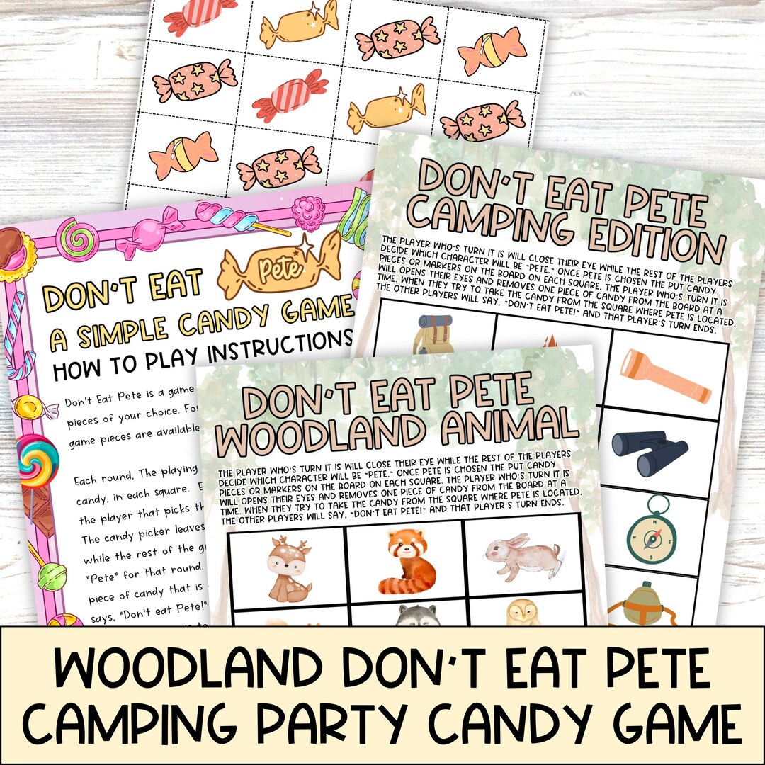 Don't Eat Pete Woodland Animal & Camping Bundle, Easy Candy Board Games ...