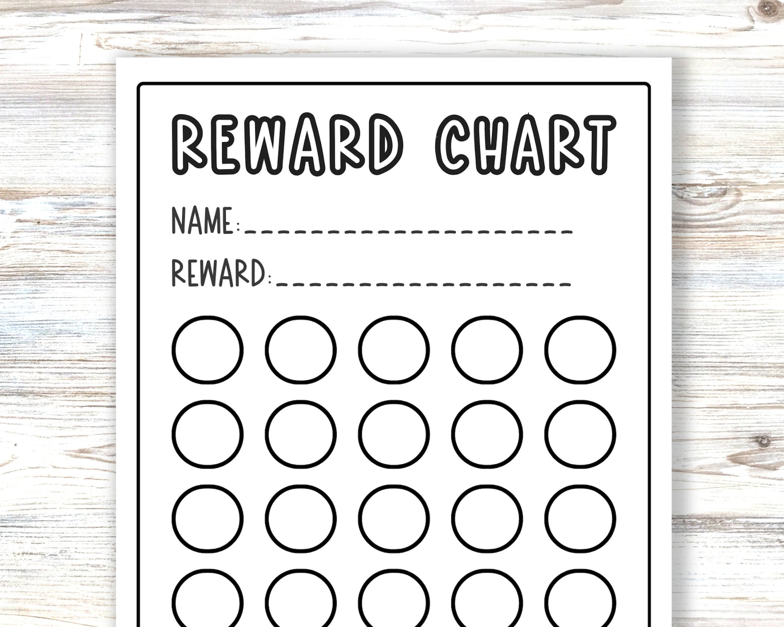 Reward Chart for Kids, Printable Sticker Chart Positive Behavior Teen ...
