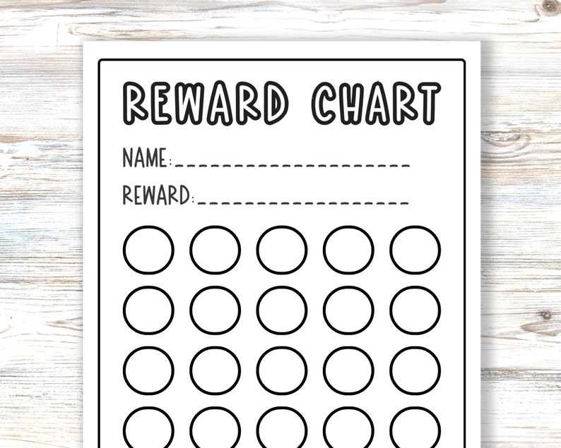 Reward Chart for Kids, Printable Sticker Chart Positive Behavior Teen ...