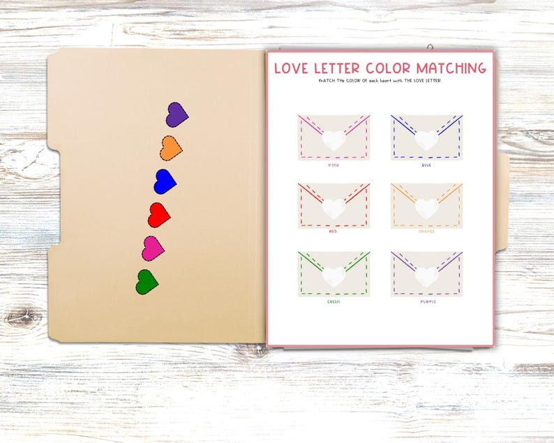 Valentine Day Busy Book Activity Bundle, Shape Matching, Number ...