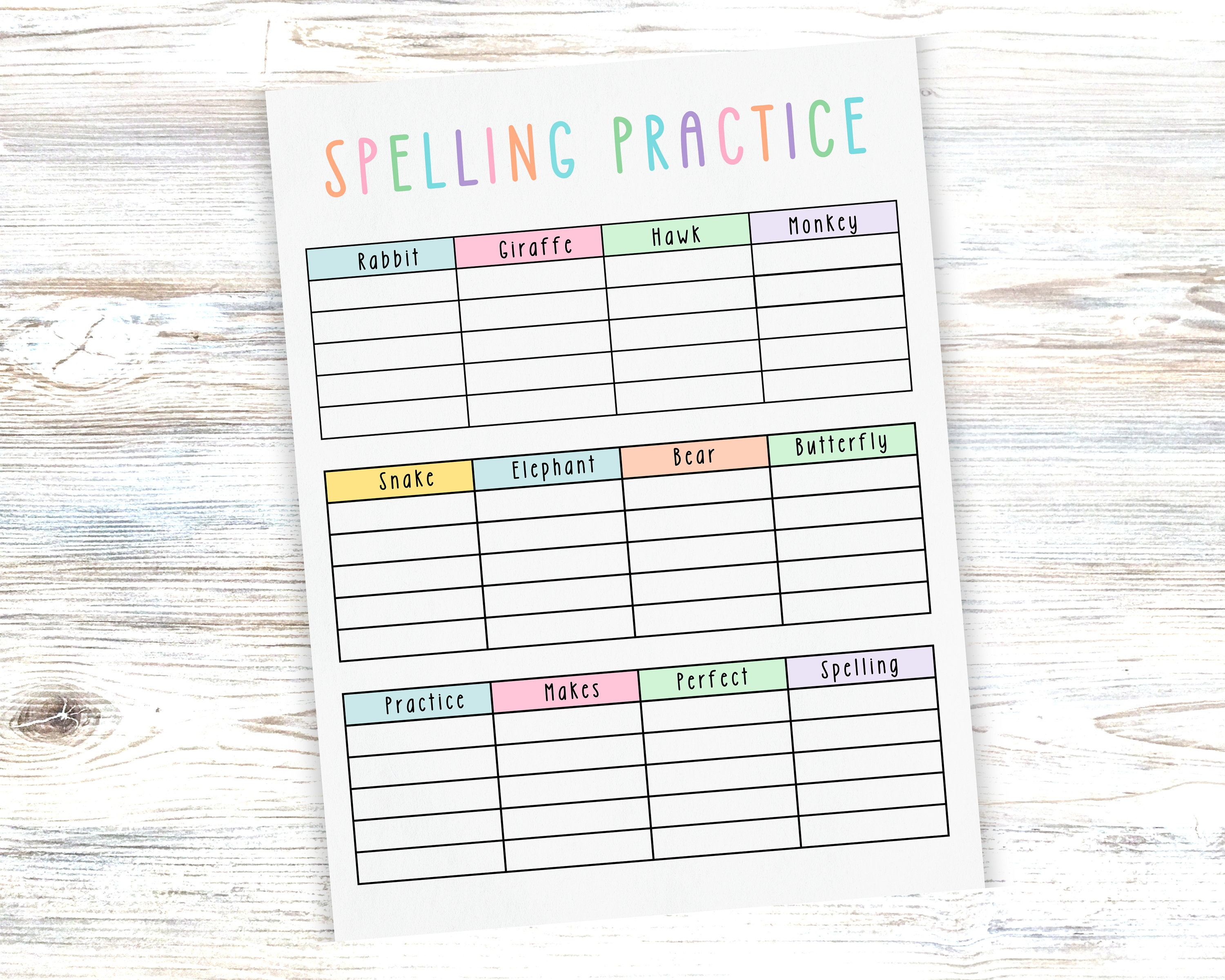 Spelling Practice Printable Worksheet Spelling Words Sheet Sight Word ...