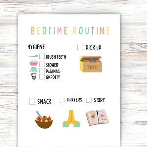 Visual Routine Charts for Kids Bedtime Routine Morning Schedule After ...