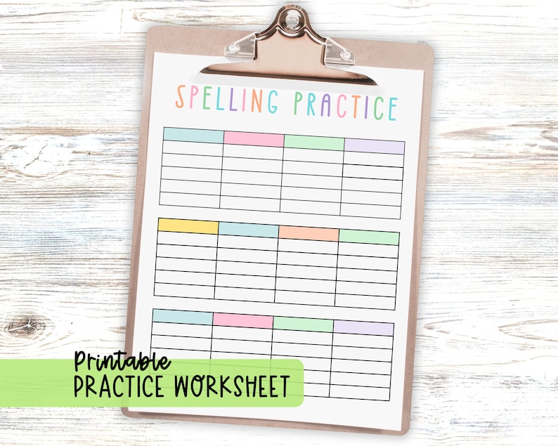 Spelling Practice Printable Worksheet Spelling Words Sheet Sight Word ...
