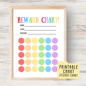 Printable Rainbow Reward Chart for Kid Sticker Chart Positive Behavior ...