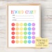 Printable Rainbow Reward Chart for Kid Sticker Chart Positive Behavior ...