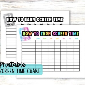 Earn Screen Time Sticker Chart, Good Behavior Checklist, Weekly Routine ...