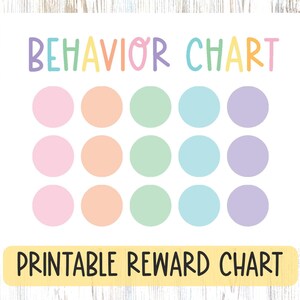 Editable Reward Chart for Kid Sticker Chart for Positive Behavior Teen ...