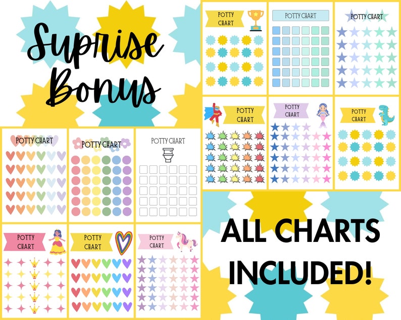 Printable Potty Training Sticker Chart for Toddlers Reward - Etsy
