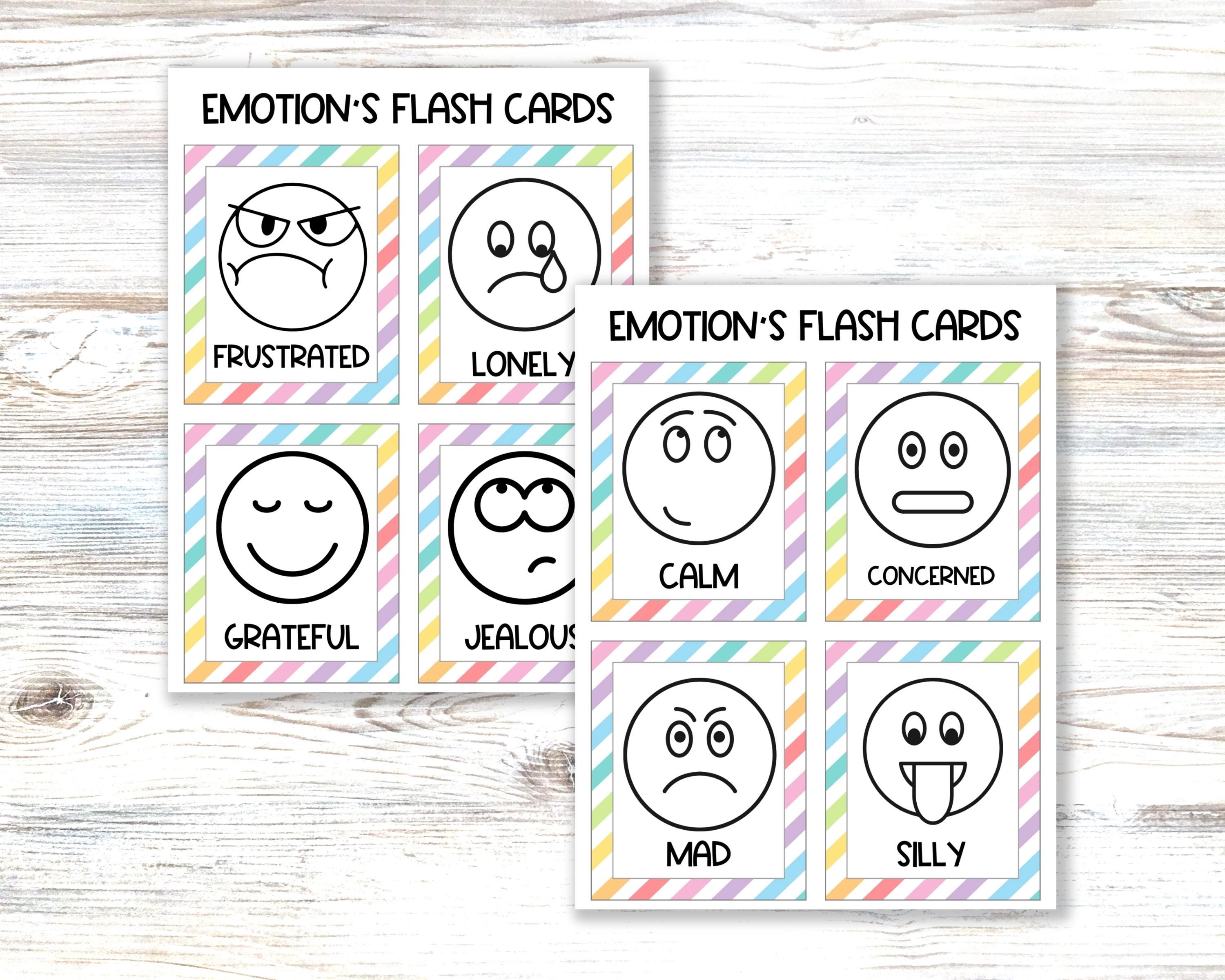 Emotions Flashcards for Kids, Facial Expression SEL Activity Printable ...