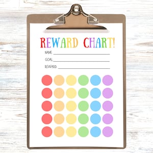 Printable Rainbow Reward Chart for Kid Sticker Chart Positive Behavior ...