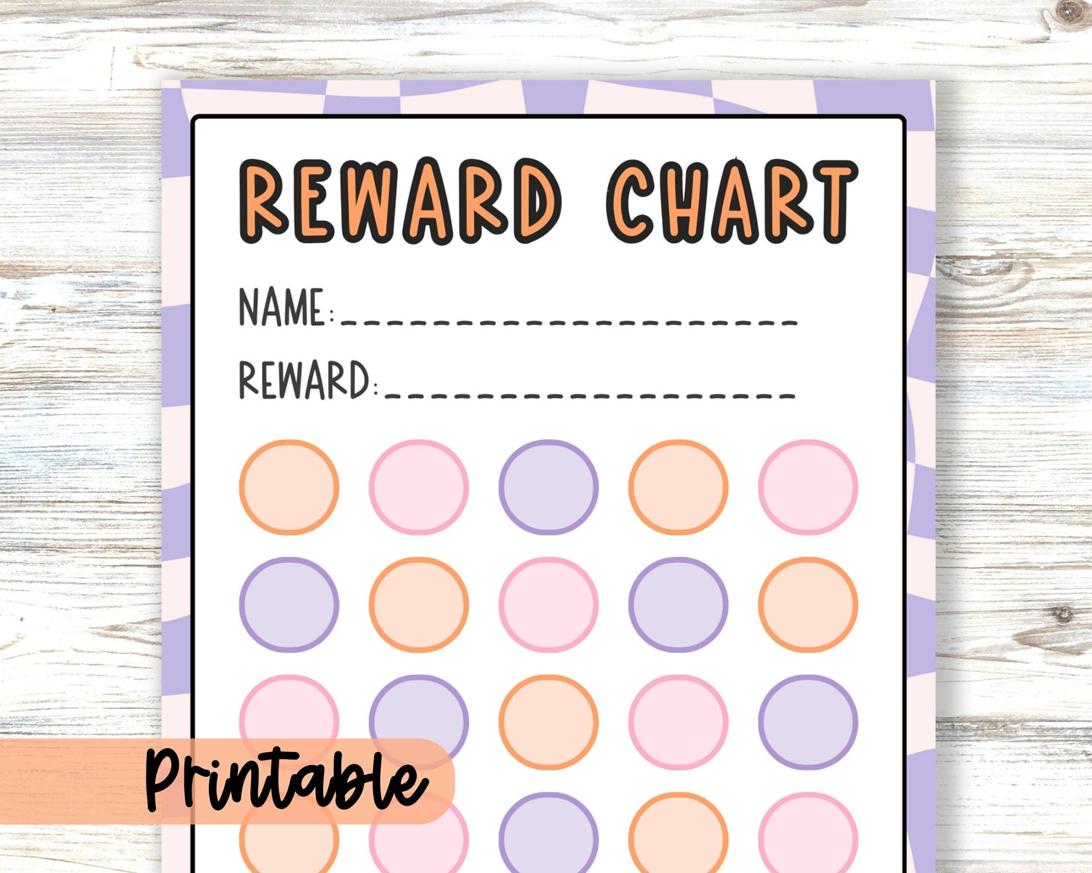 Reward Chart for Kids, Printable Sticker Chart Positive Behavior Teen ...