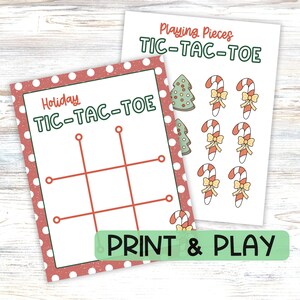 Tic Tac Toe Christmas Activity Printable Game, DIY Easy 2 Player Party ...