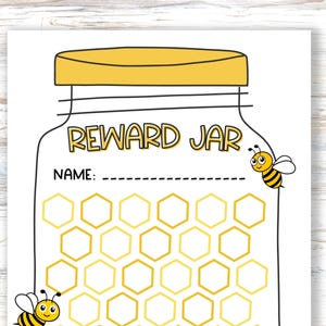 Printable Bee's Reward Jar for Kids, Classroom Positive Behavior Reward ...