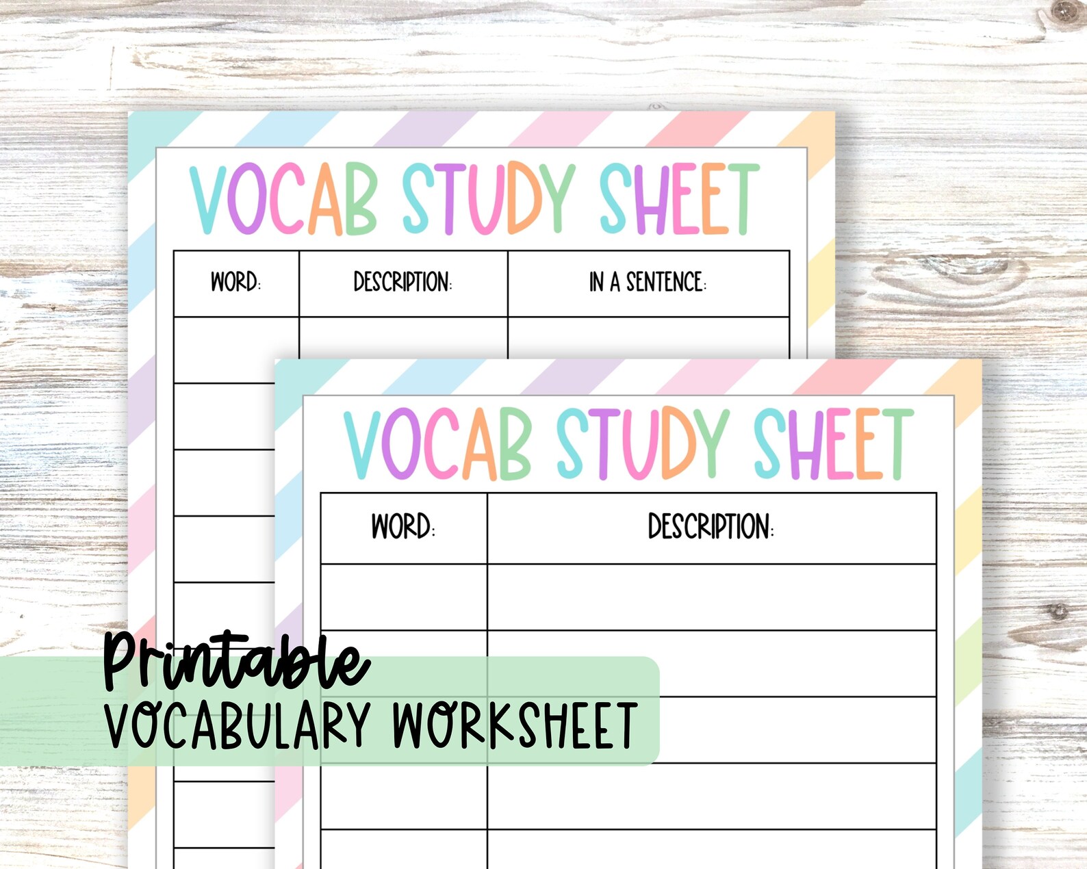 Spelling List Writing Practice Sheet, Bundle With Vocabulary Practice ...