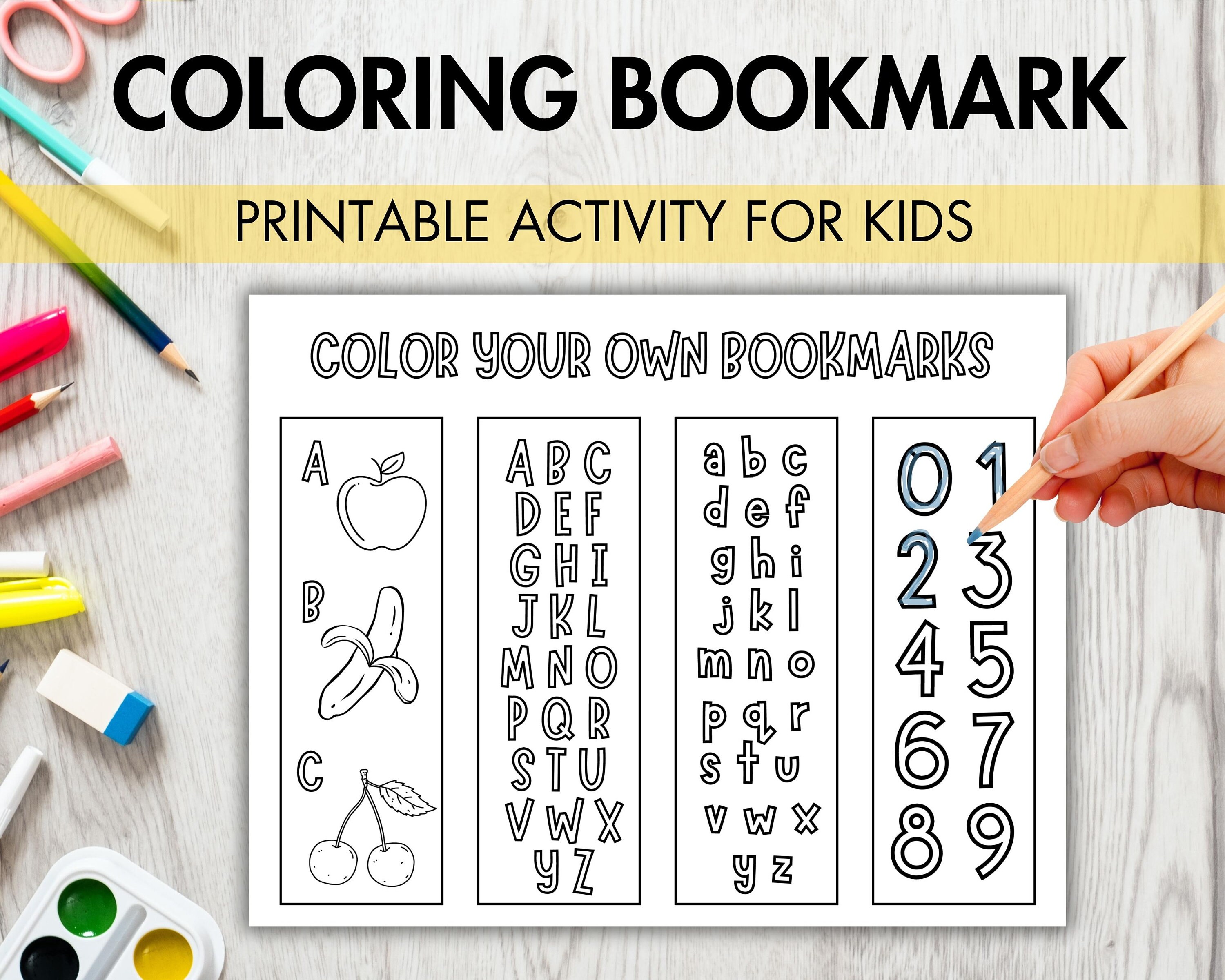 Books Themed Color in Bookmark Set, Reading Incentive Craft, Birthday ...