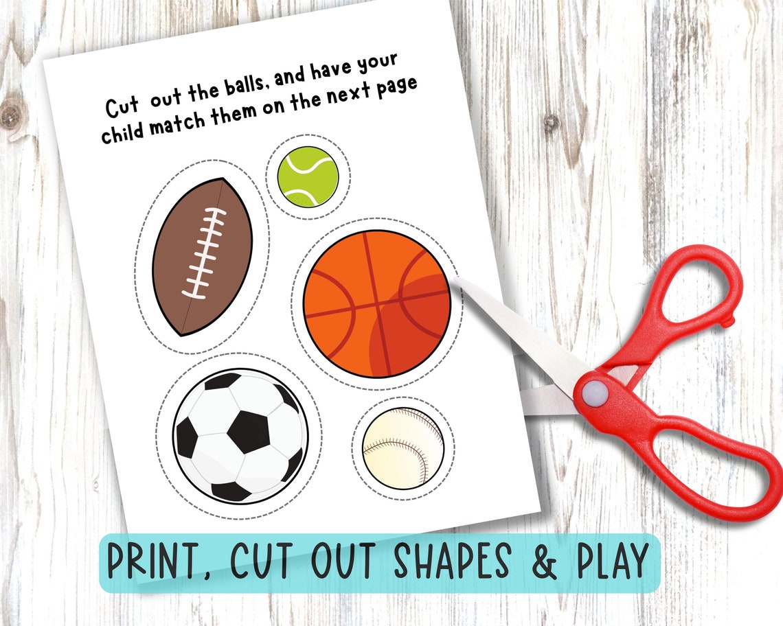 Ball Matching Game for Preschool Sports Balls Kids Printable File ...