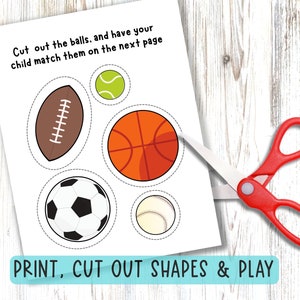 Ball Matching Game for Preschool Sports Balls Kids Printable File ...