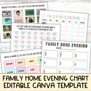 Printable Family Home Evening Chart: Editable FHE Assignments (digital ...