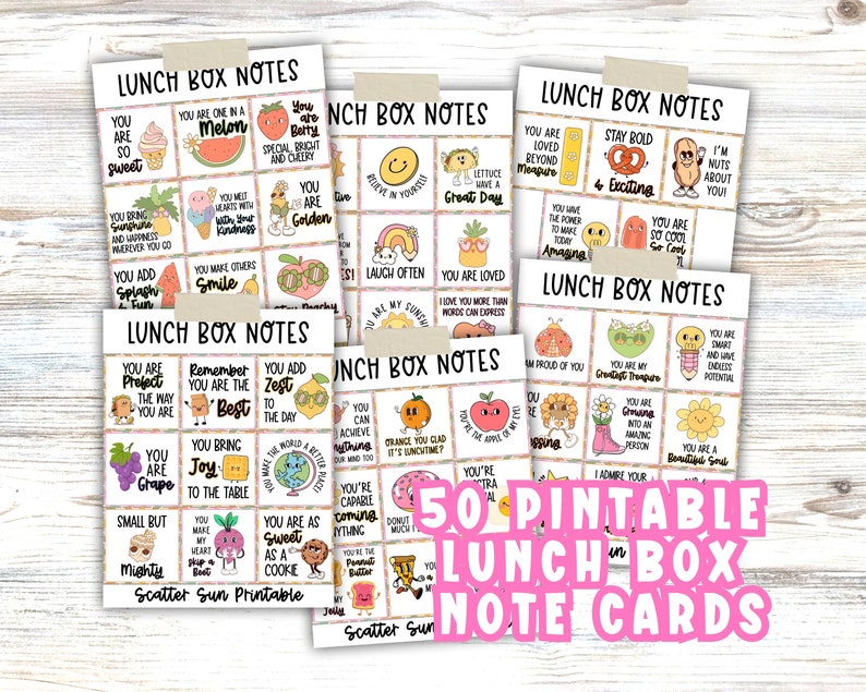 Lunch Box Notes, Positive Affirmation Cards for School Lunch, Back to ...