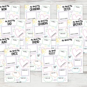 All About Grandpa And-or My Favorite People Printable Gift Bundle ...